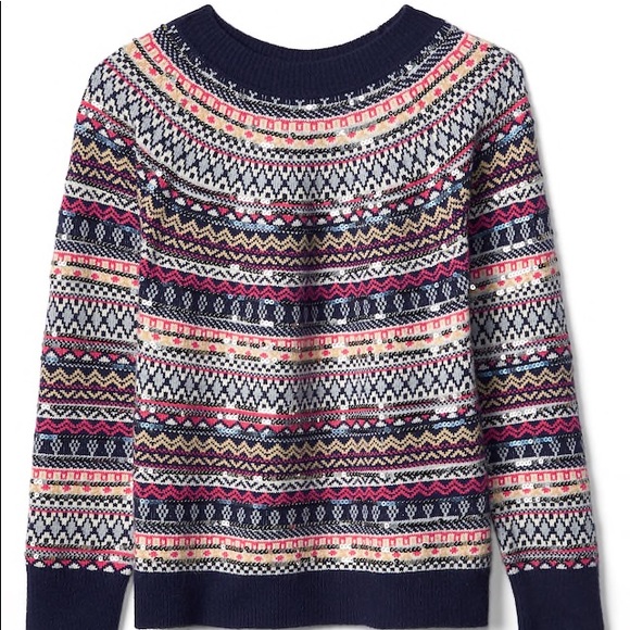 GAP | Sweaters | Gap Limited Edition Fair Isle Sequin Sweater | Poshmark